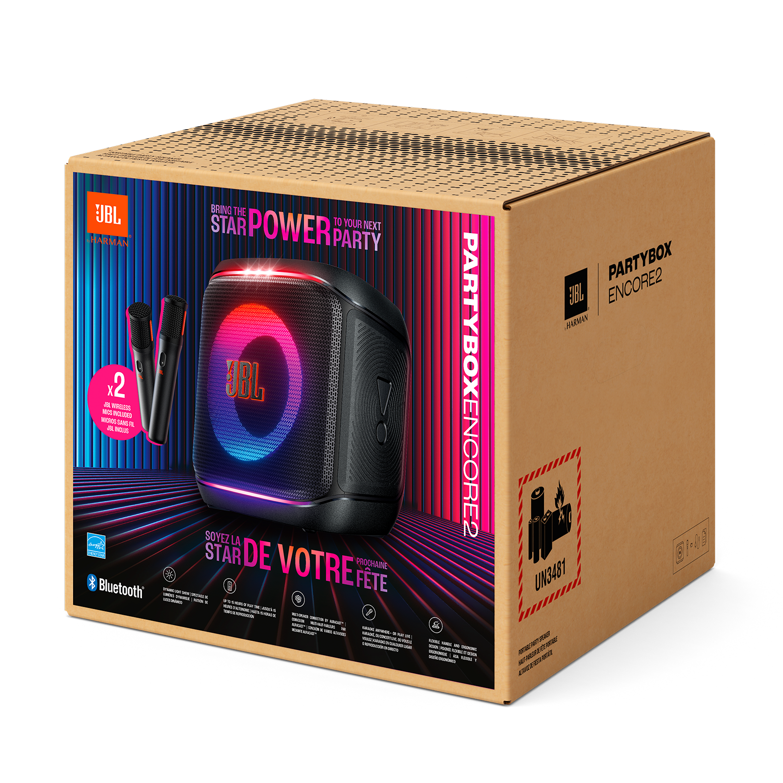 JBL PartyBox Encore 2 | Altavoz portátil para fiestas con 2 micrófonos